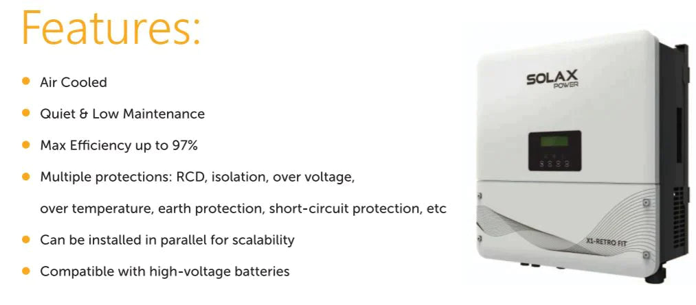 SolaX X1 RetroFit AC Coupled Battery charger Inverter HV 5.0kW ...