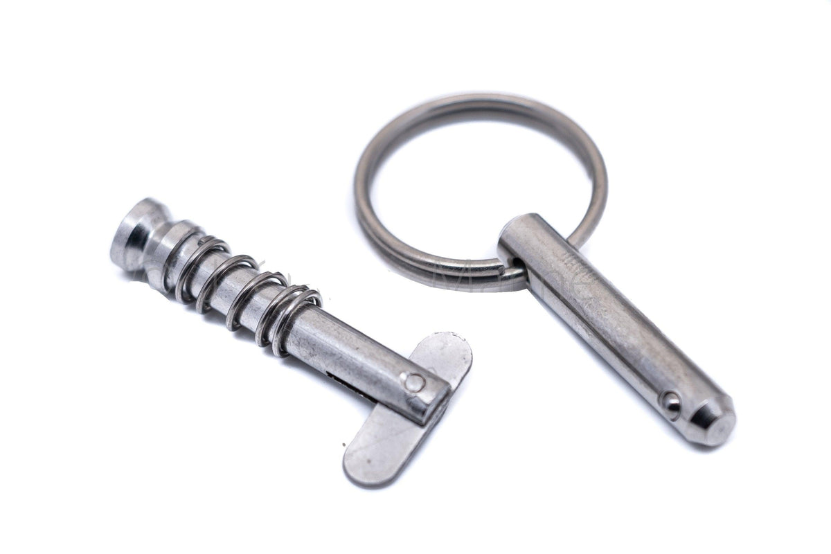 Stainless steel quick release drop nose pin and ring pull – Solarika.co.uk